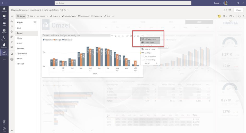 Hoe gebruik je Power BI in Microsoft Teams? - Davista